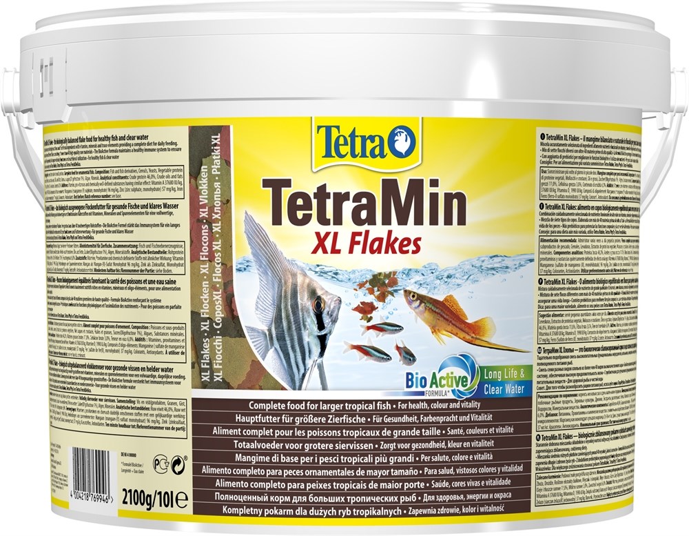 TetraMin XL 10л (крупные хлопья) - универсальный корм для рыб (ведро ...